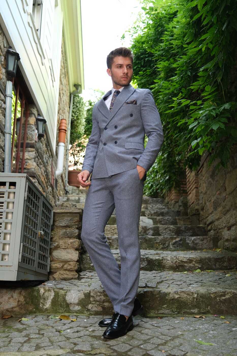 SLİM FİT ERKEK KRUVAZE TAKIM ELBİSE Erkek Takım Elbise Twenhil